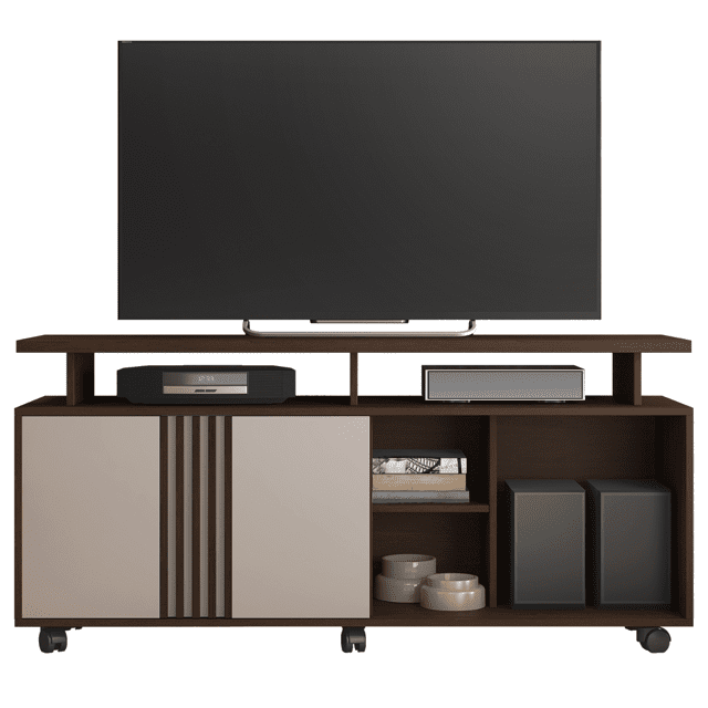 Rack Ripado e com Rodinhas para TV de até 55" | Luna Móveis