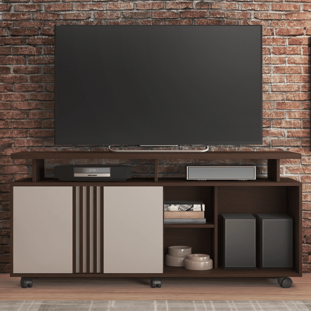 Rack Ripado e com Rodinhas para TV de até 55" | Luna Móveis