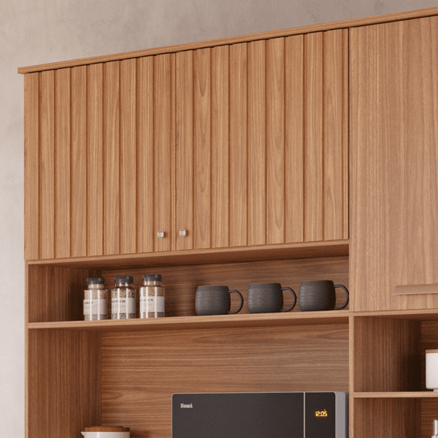 Armário de Cozinha Ripado 100% MDF 1,51m | Luna Móveis