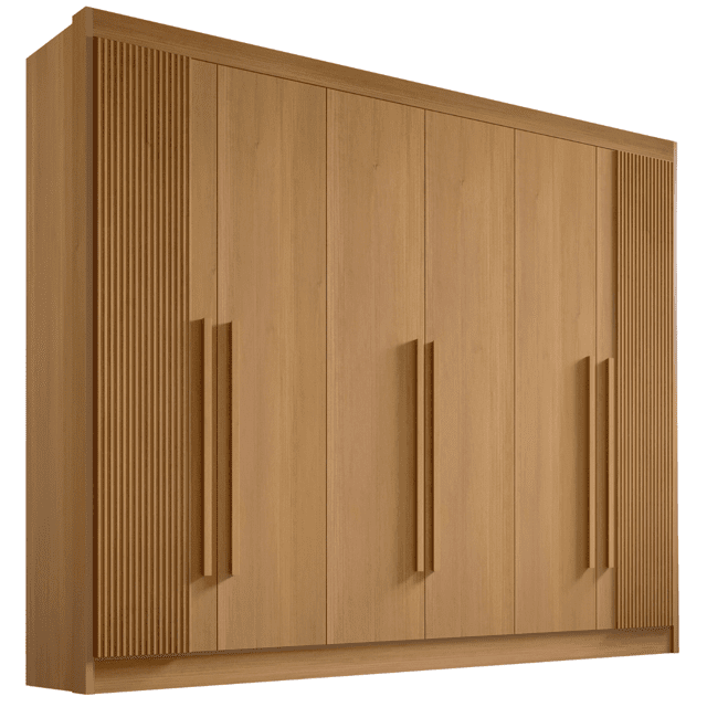Guarda-roupa de Casal Ripado 100% MDF com Fundo 6mm | Luna Móveis