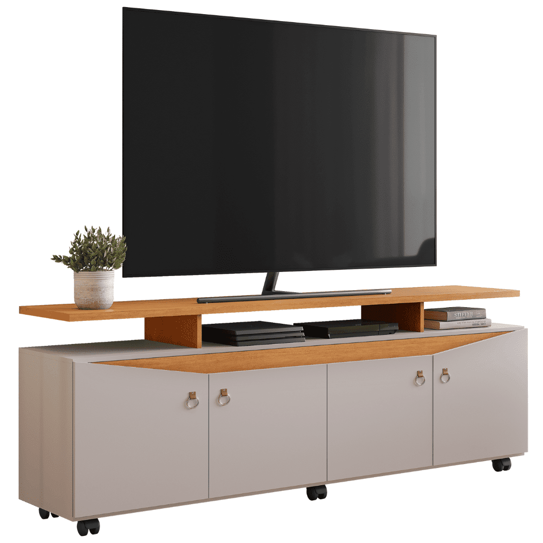 Rack Moderno com Rodinhas para TV de até 65" | Luna Móveis