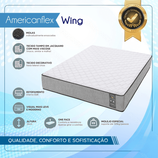 Colchão de Casal American Flex Wing | Luna Móveis