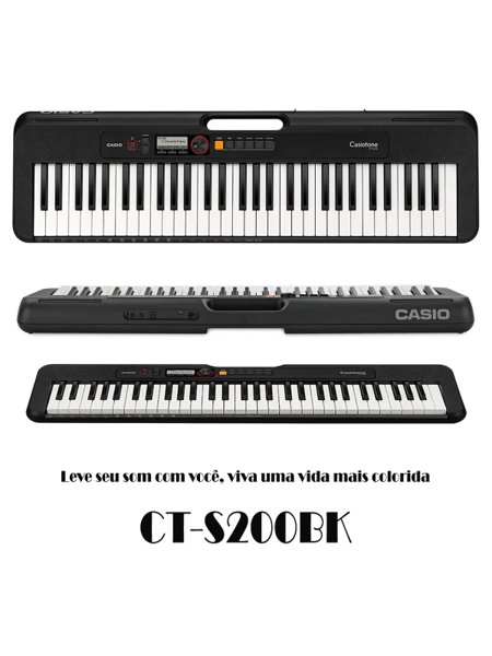 Teclado Casio Digital Preto Casiotone CTS200BK | Super Som