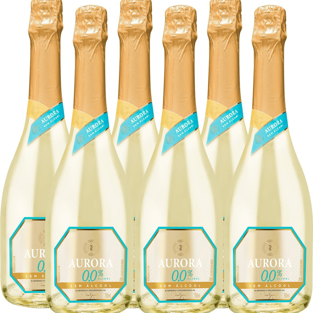 ESPUMANTE AURORA ZERO ALCOOL BRANCO 750ML | KIT 06 UN. | Loja Tani