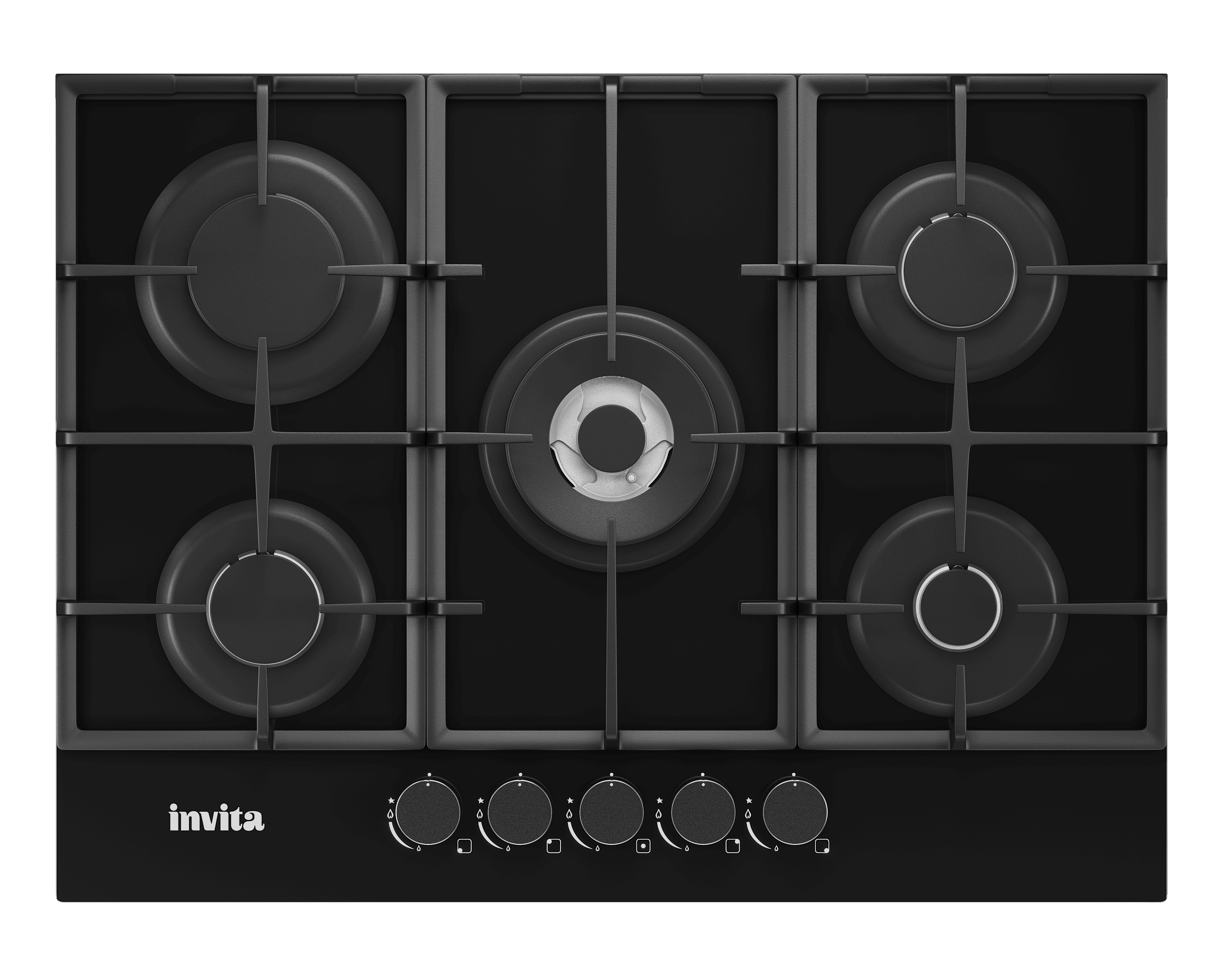 Cooktop Gás Invita Black 70cm | Eletro Gourmet Shop