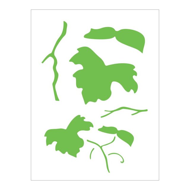 Stencil Folhas - 15x20 - Ref 243 | Stencil direto da fábrica com até 50% Off | Tamako Laser
