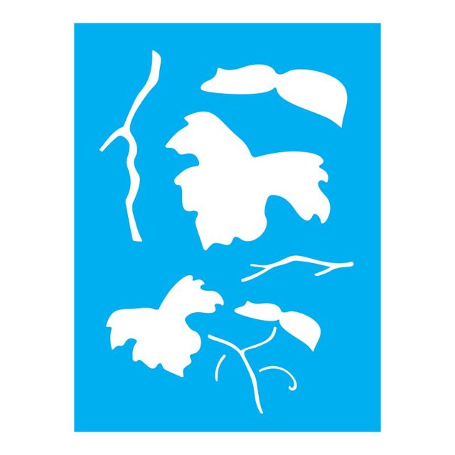 Stencil Folhas - 15x20 - Ref 243 | Stencil direto da fábrica com até 50% Off | Tamako Laser