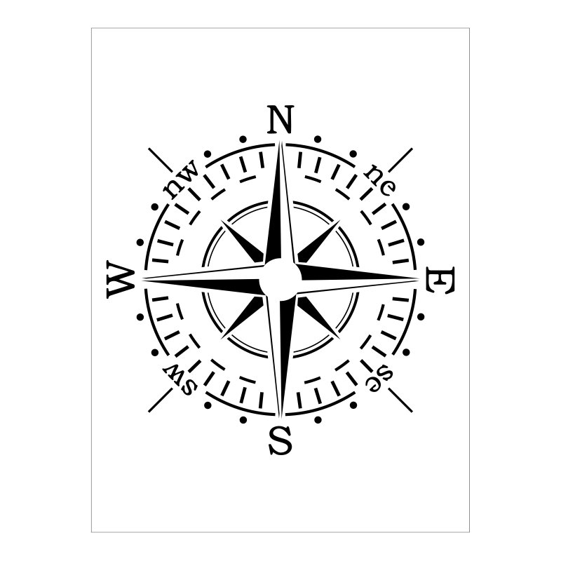 Stencil Bússola - 15x20 - Ref 263 | Stencil direto da fábrica com até ...