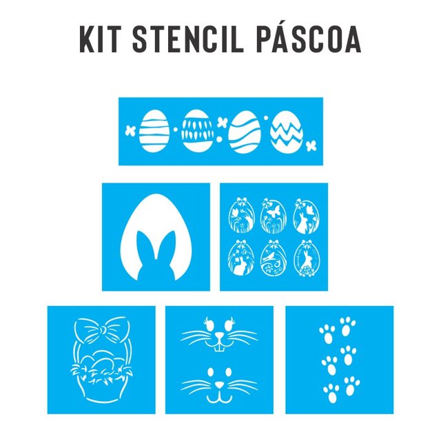 Kit Stencil 15 unid - Páscoa - Ref 48 | Stencil direto da fábrica com ...