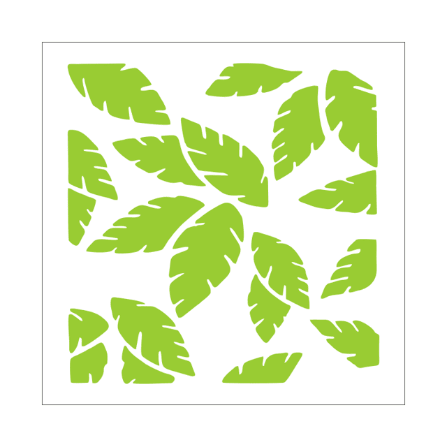 Stencil Folhas - 14x14 - Ref 5948 | Stencil direto da fábrica com até 50% Off | Tamako Laser
