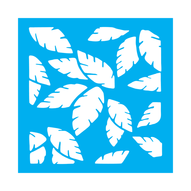 Stencil Folhas - 14x14 - Ref 5948 | Stencil direto da fábrica com até 50% Off | Tamako Laser