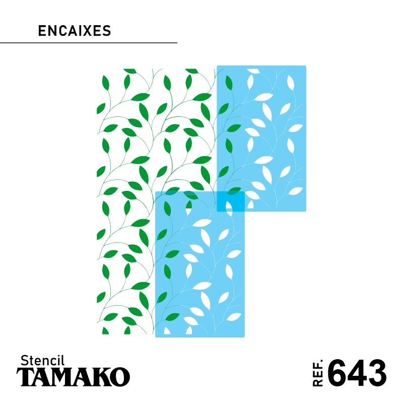 Stencil de Parede Folhas - 55 x 90cm - Ref 643 | Stencil direto da fábrica com até 50% Off ...