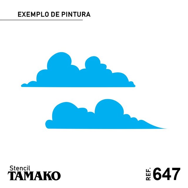 Stencil de Parede Nuvens - 55 x 100cm - Ref 647 | Stencil direto da ...