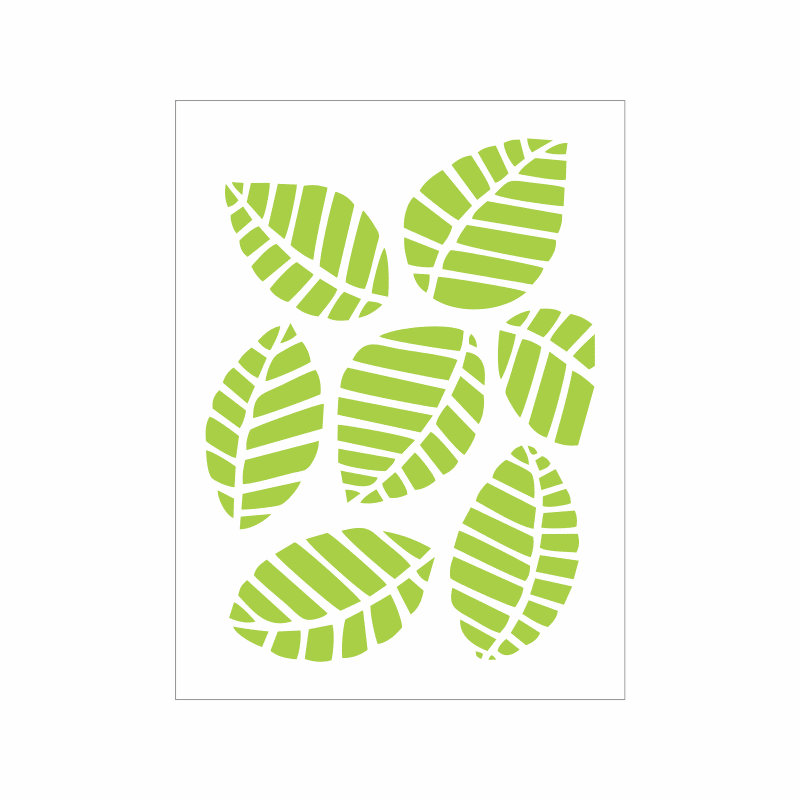 Stencil Folhas - 15x20 - Ref 8568 | Stencil direto da fábrica com até 50% Off | Tamako Laser