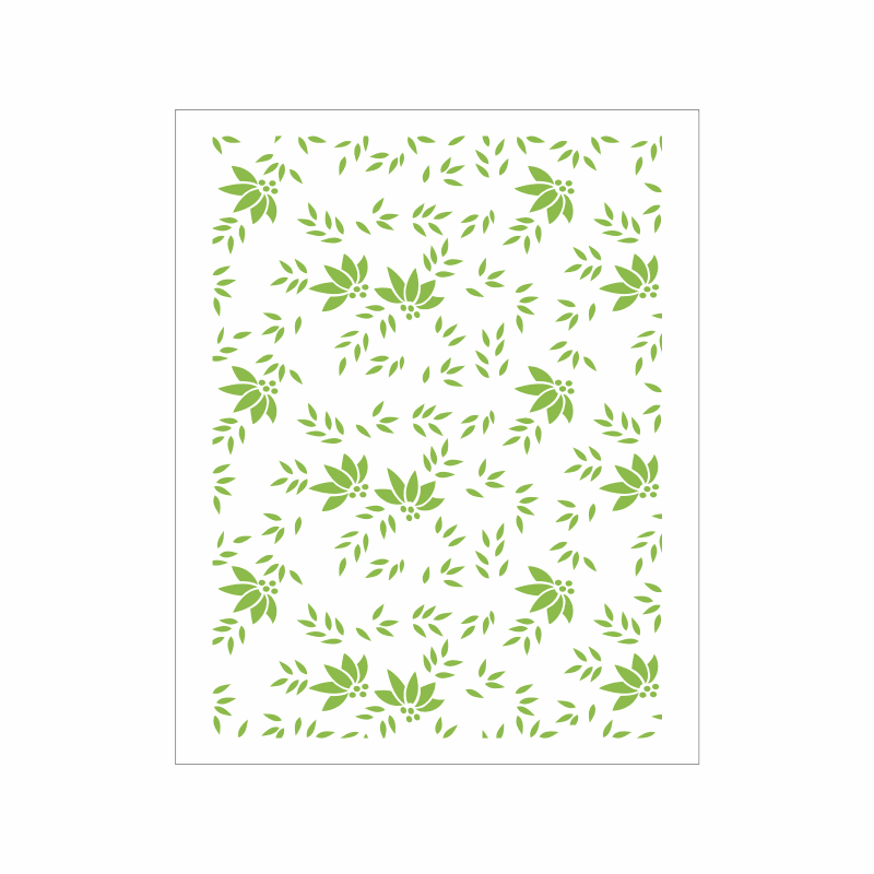 Stencil Estampa Folhas - 20x25 - Ref 9498 | Stencil direto da fábrica com até 50% Off | Tamako Laser