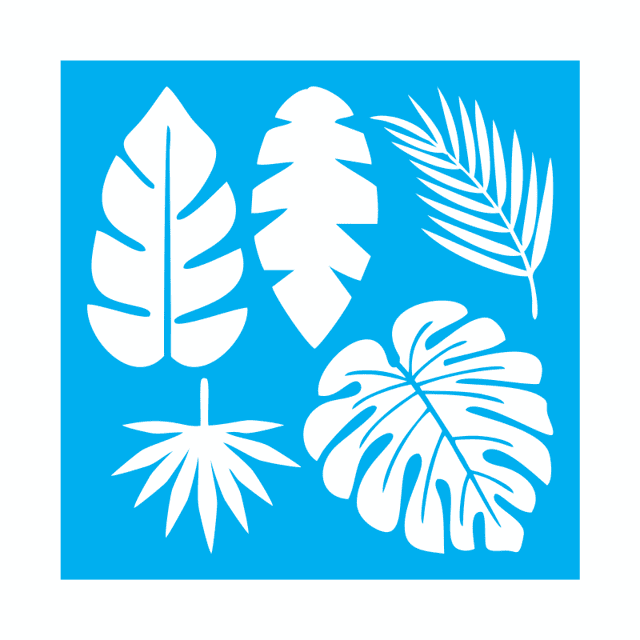 Stencil Folhas - 30x30 - Ref 9535 | Stencil direto da fábrica com até 50% Off | Tamako Laser