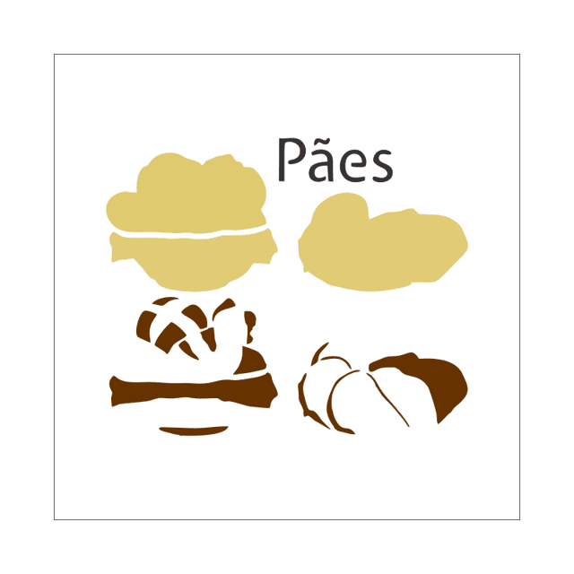 Stencil Pães - 30x30 - Ref 9984 | Stencil direto da fábrica com até 50% Off