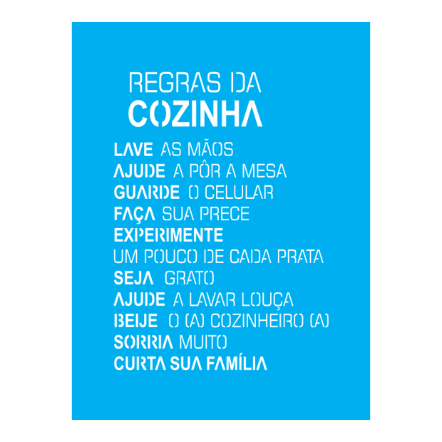 Stencil Regras da cozinha - 15x20 - Ref A2642 | Stencil direto da ...