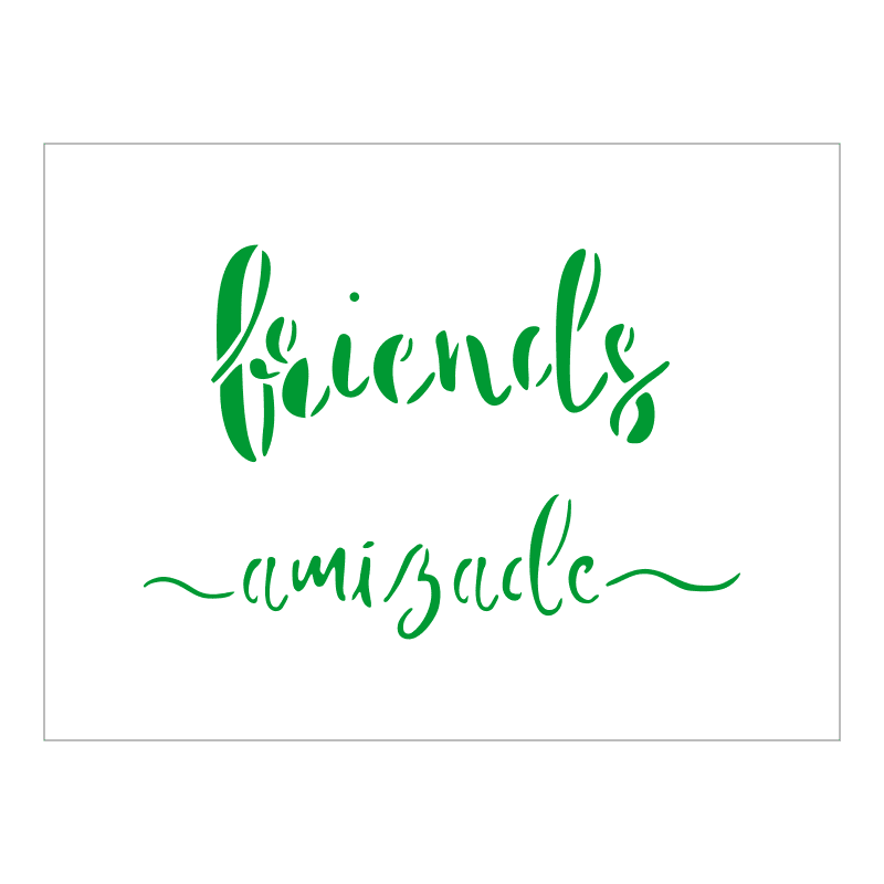 Stencil friends amizade - 15x20 - Ref A3173 | Stencil direto da fábrica ...