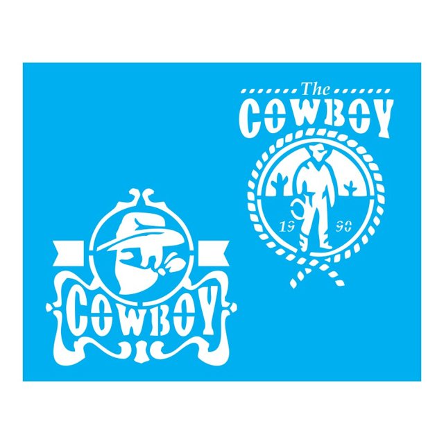 Stencil Cowboy - 20x25 - Ref B923 | Stencil direto da fábrica com até ...