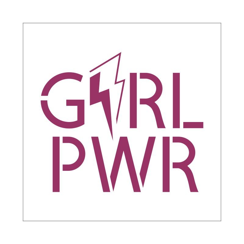 Stencil Girl Power - 14x14 - Ref C387 | Stencil direto da fábrica com ...