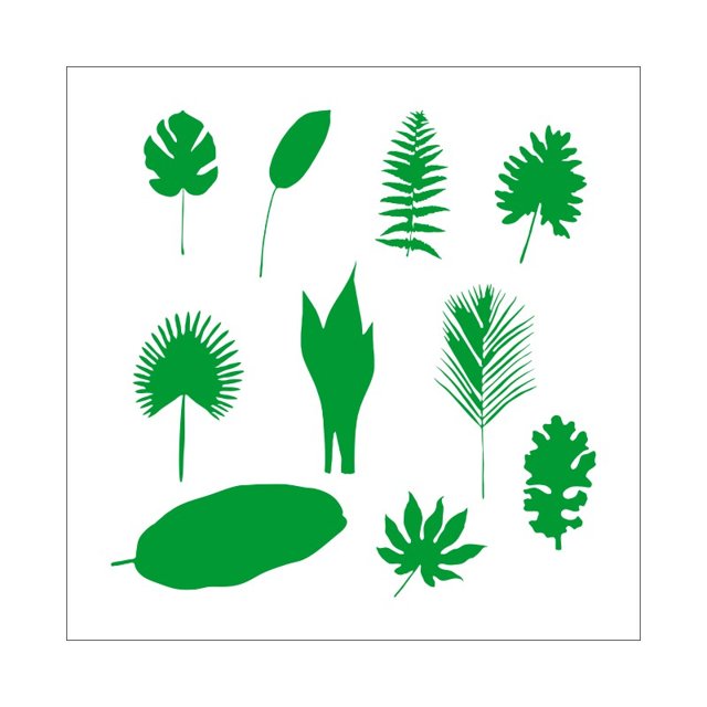 Stencil Folhas - 30x30 - Ref D349 | Stencil direto da fábrica com até 50% Off | Tamako Laser
