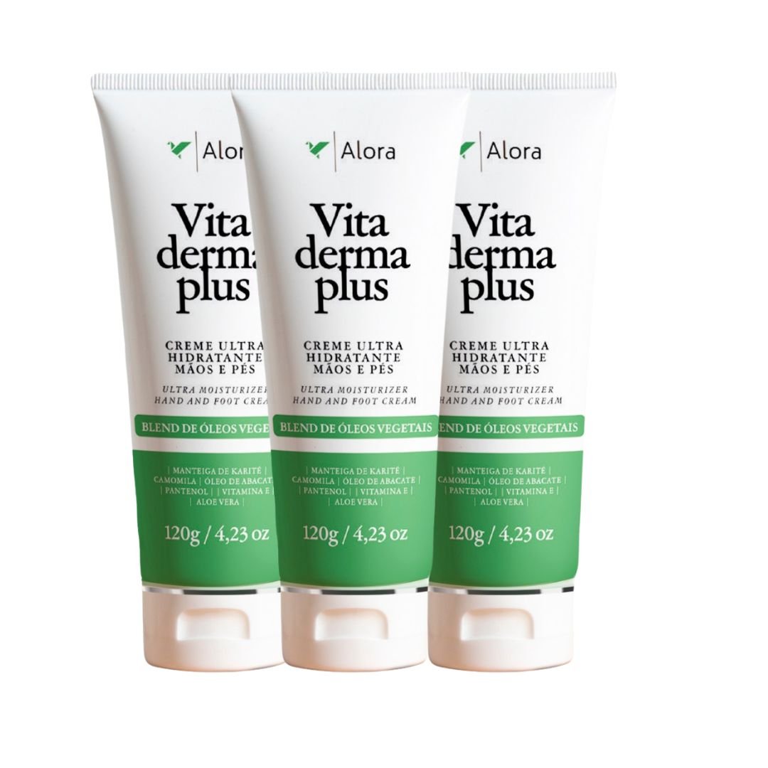 Kit Vita Derma Plus 3 Unidades - Creme de pele ressecada | Alora
