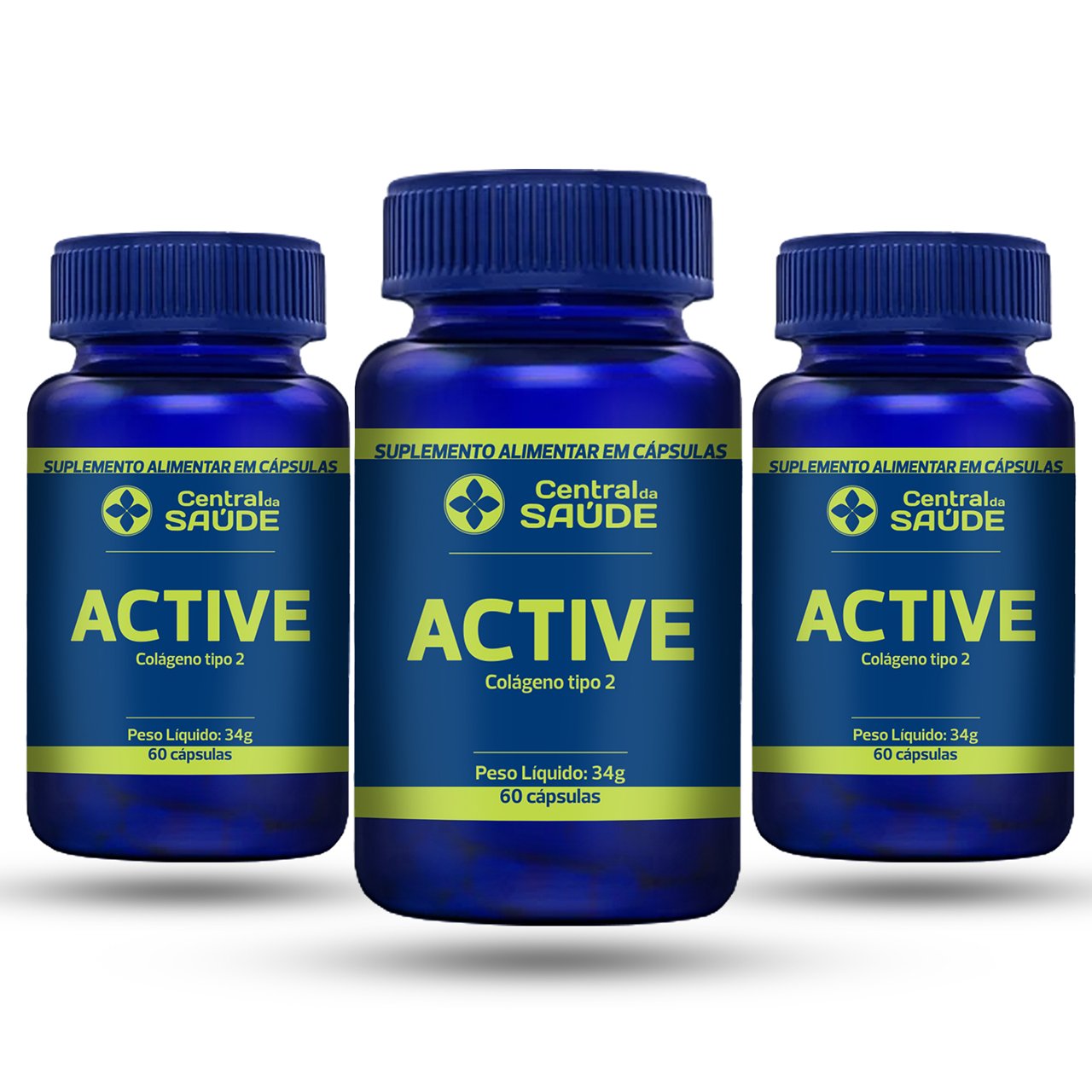 Active - 3 frascos de 60 cápsulas | Central Sul Nutracêuticos