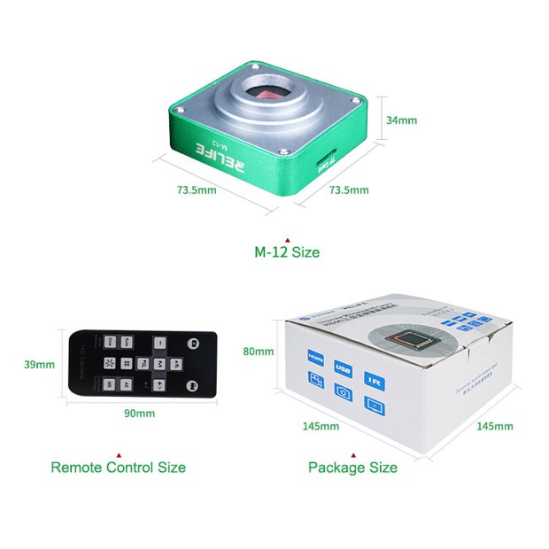 Câmera para Microscópio Trinocular HDMI Full HD 38MP M-12 Relife | Mercadogira