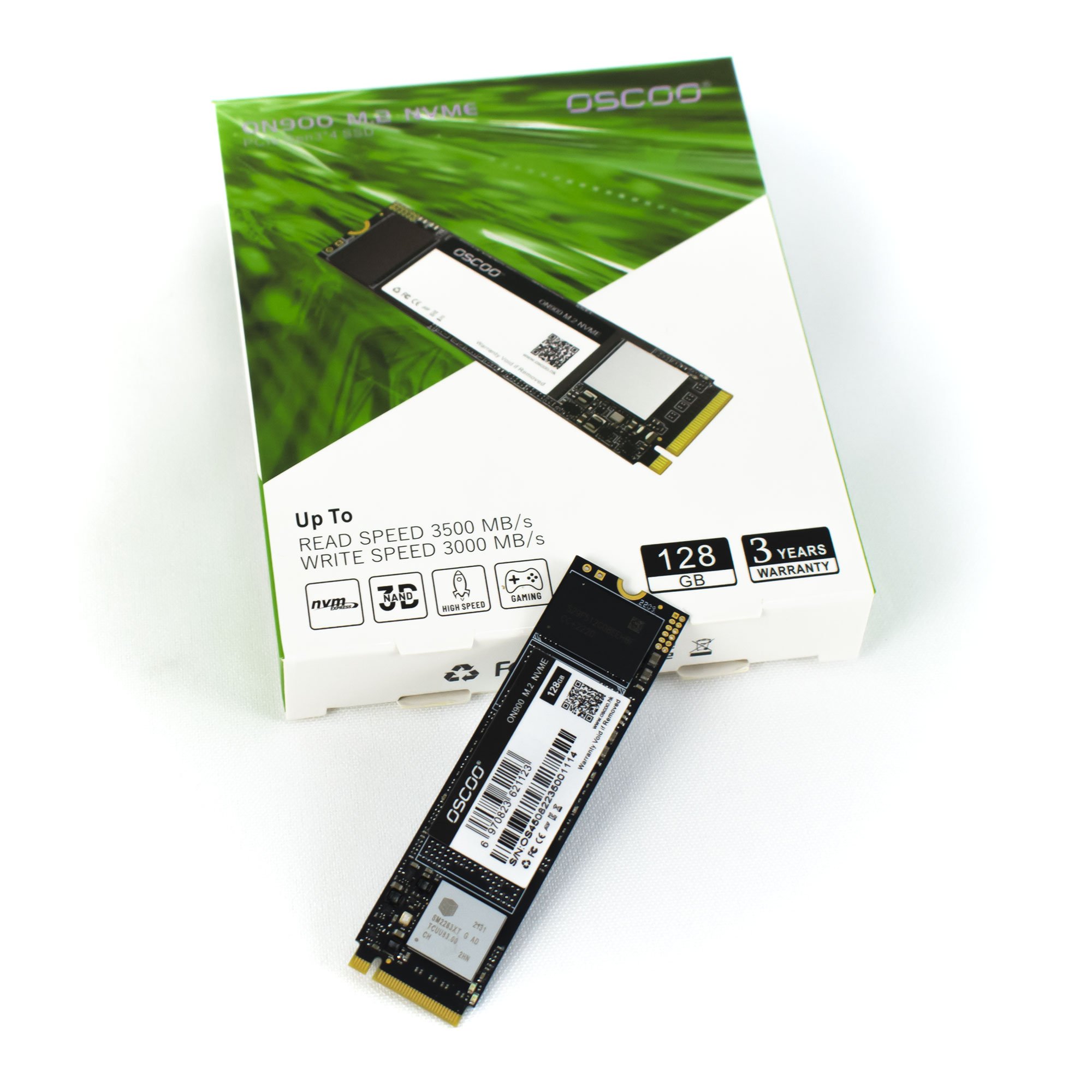 SSD 128GB ON900 Oscoo - NVMe, M.2 2280, Leitura até 3500MB/s e Gravação ...