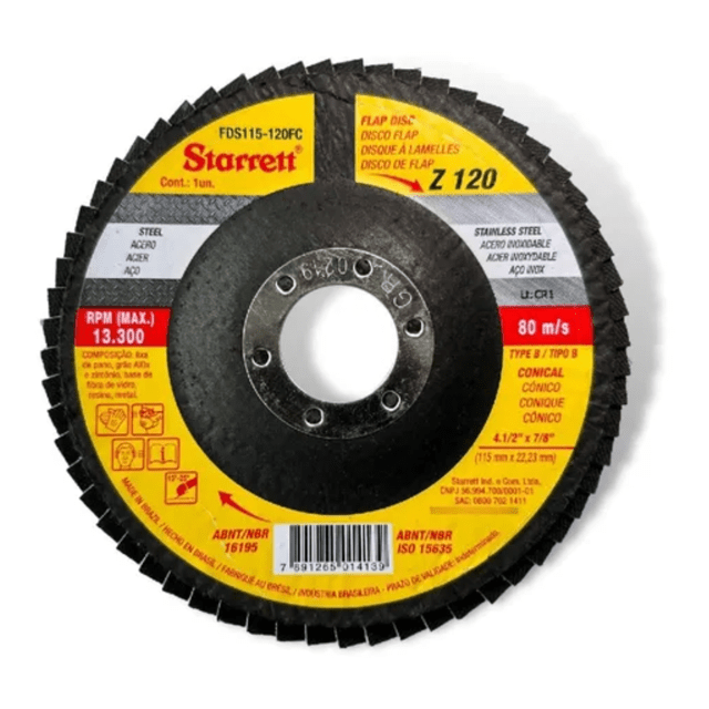 DISCO FLAP 4.1/2" #120 FDS115-120FC | Fati Ferramentas
