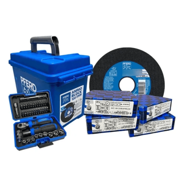 DISCO CORTE 4.1/2" EHT 115x1,0x22 SG STEELOX Kit c/100pç +maleta +jg ...