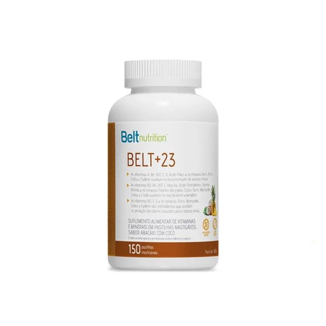 BELT + 23 MULTIVITAMINICO E MULTIMINERAL 150 PASTILHAS BELT NUTRITION ...
