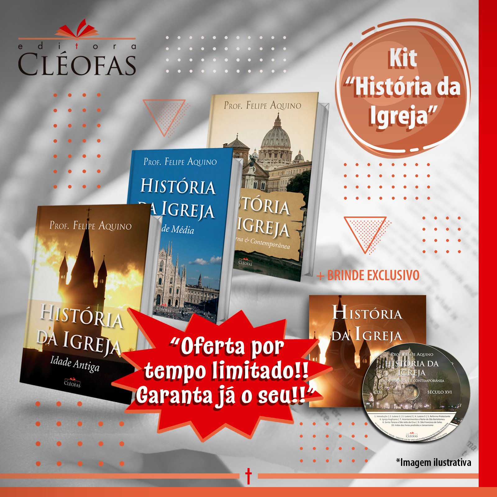 Kit de livros História da Igreja + CD História da Igreja - Idade Moderna e Contemporânea como ...
