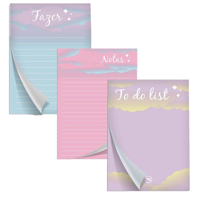 Bloco de Notas DAC Destacáveis 90g 30 Folhas Kit 3 Unidades | Lojinha da Lívia
