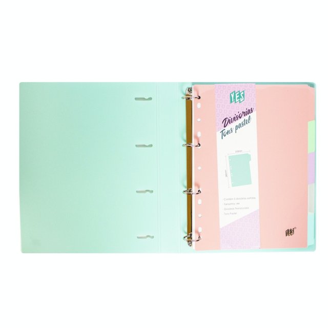 Fichário YES B5 (Colegial) Tons Pastel - Azul | Lojinha da Lívia