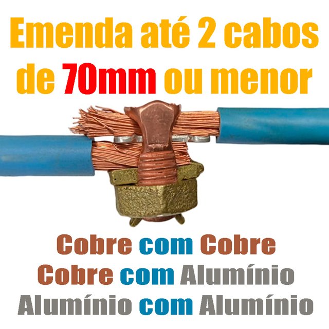 Split Bolt Conector Parafuso Fendido Bimetálico 70mm para Emenda Cabos ...