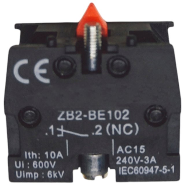 Bloco de Contato NC NF Fechado Botões Chaves Seletoras Vermelho BE102 ...