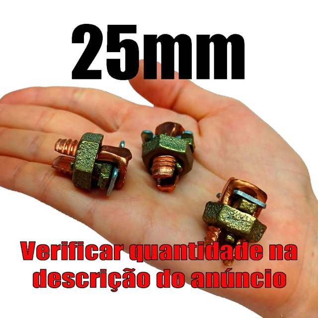 Split Bolt Conector Parafuso Fendido Bimetálico 25mm para Emenda Cabos ...