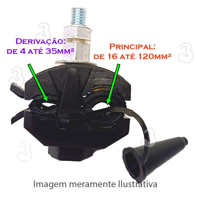 Conector Derivação Perfurante Cdp Principal de 16 até 120mm e Derivação ...