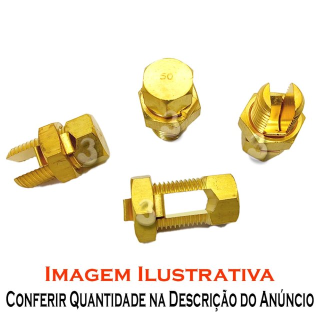 Conector Parafuso Fendido Split Bolt 50mm Latão Emenda Cabos | 3MAJ ...