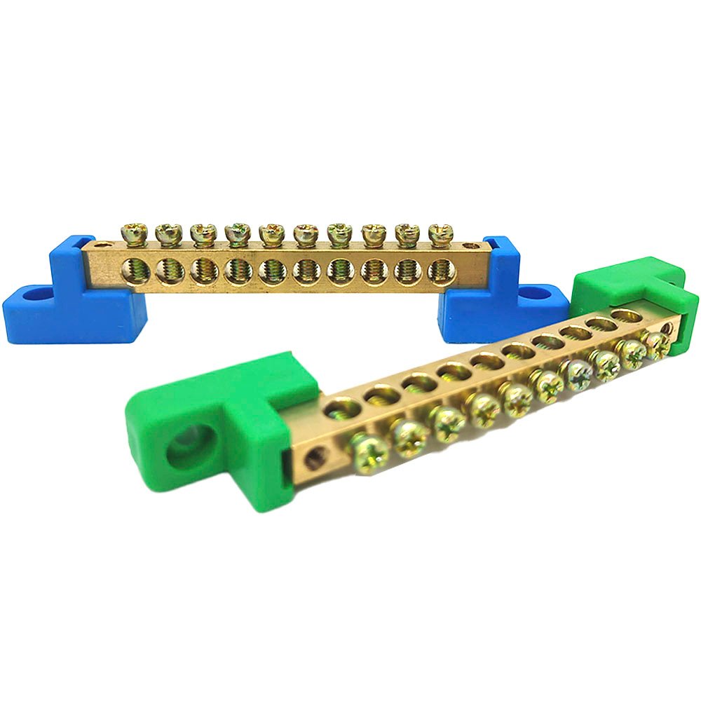 Kit 2 Barramentos Universal Neutro + Terra Terminal Barra Borne com 10 ...