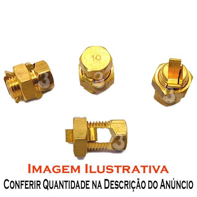 Conector Parafuso Fendido Split Bolt 10mm Latão Emenda Cabos | 3MAJ ...