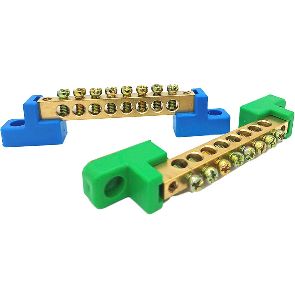 Kit 2 Barramentos Universal Neutro + Terra Terminal Barra Borne com 8 ...