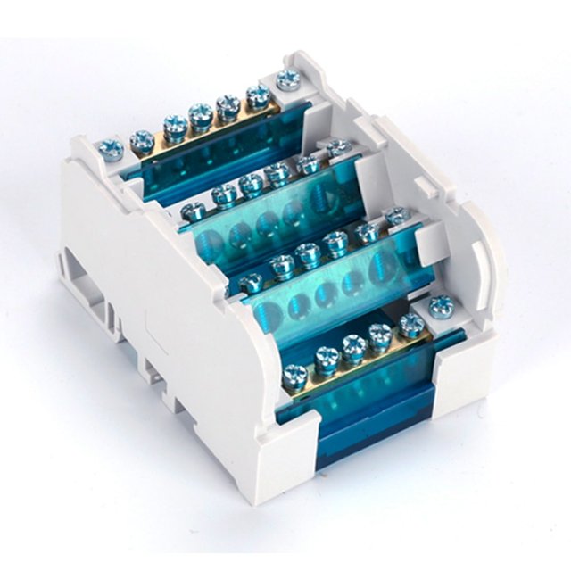 Bloco de Distribuição Modular 4 Barramentos de 7 Furos 125a para Trilho ...