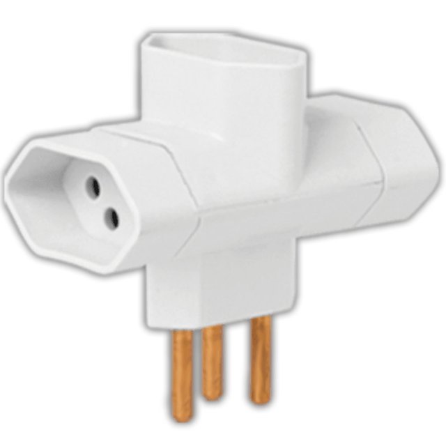Adaptador de Tomada Benjamim Tipo T com 3 Tomadas de 10a Universal ...