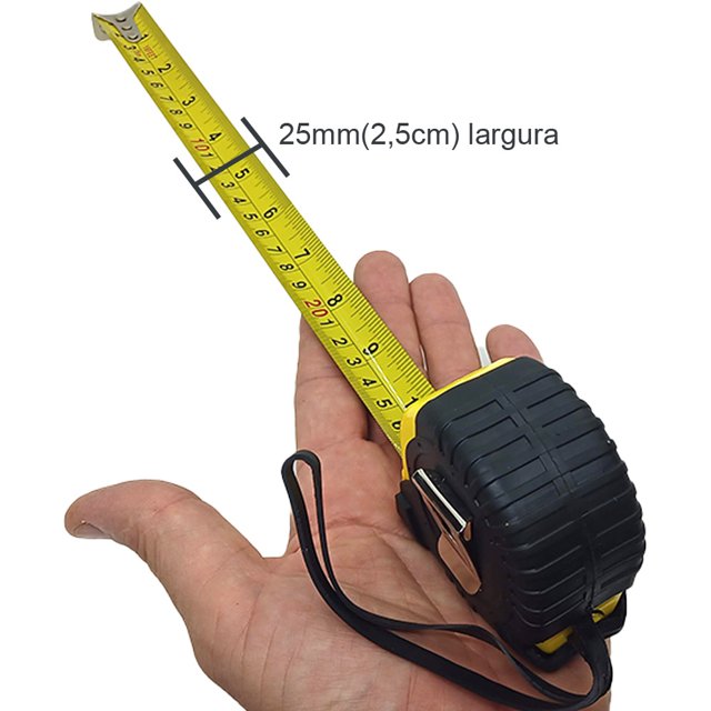 Trena Emborrachada 5m Fita de Aço com Trava Profissional Resistente ...