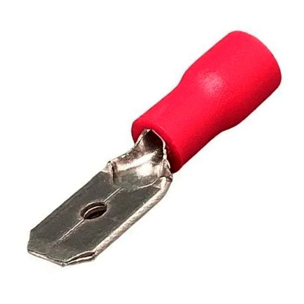 Terminal Macho Pré-Isolado 0,5 a 1,5mm Vermelho 100 Peças | 3MAJ Solar Ltda
