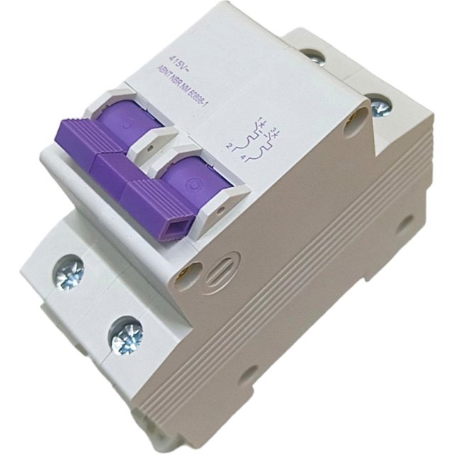 Disjuntor Bipolar Duplo Mini Din Curva C para 2 Fases de 63a | 3MAJ Solar Ltda