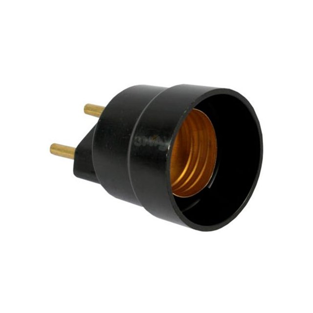 Soquete Pino Porta Lâmpada Adaptador E27 Bocal Tomada Preto | 3MAJ Solar Ltda